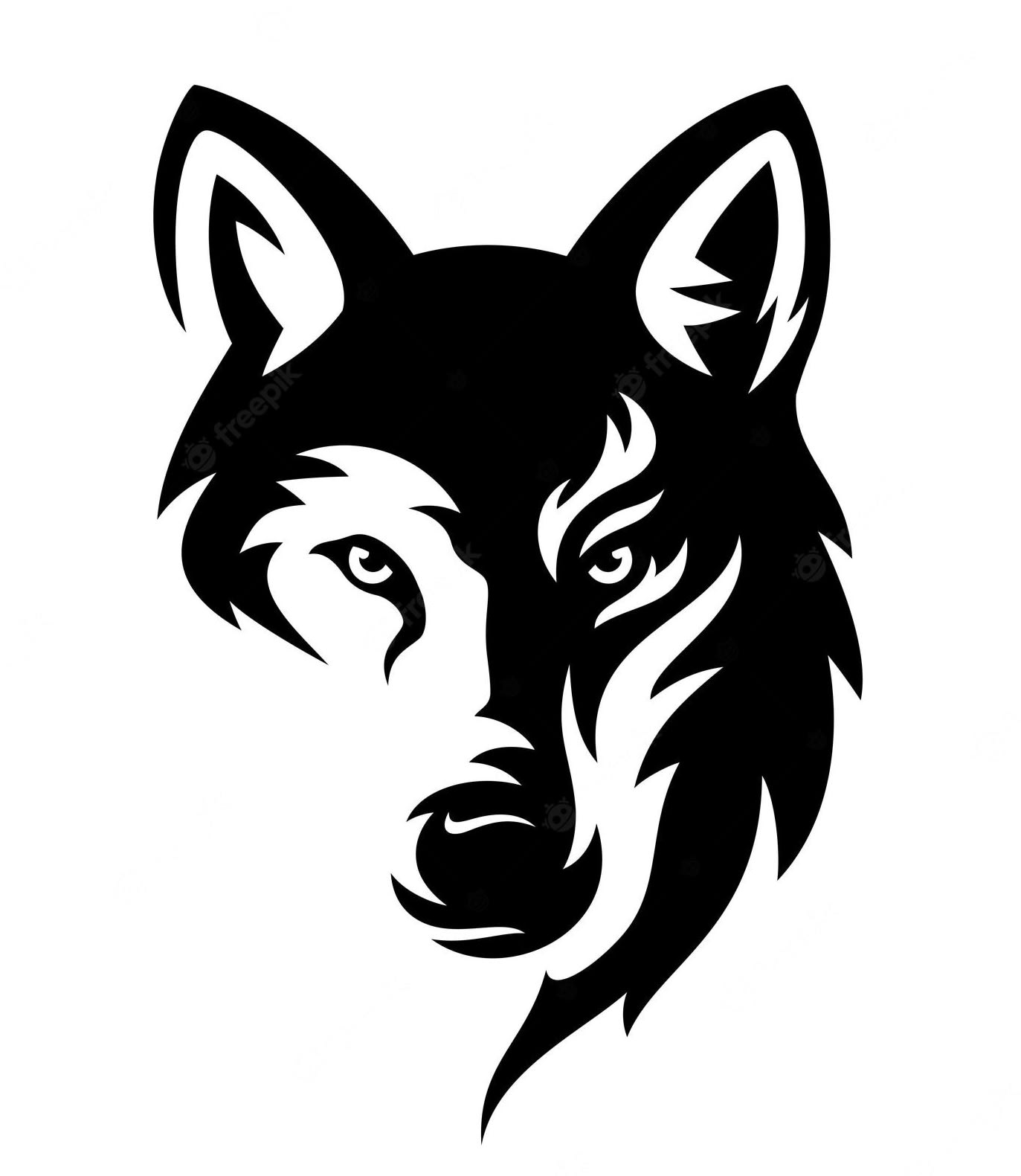 Schets Van Een Wolf Wolf Zeichnung Druck | Schwarz Weiß Poster Wolf