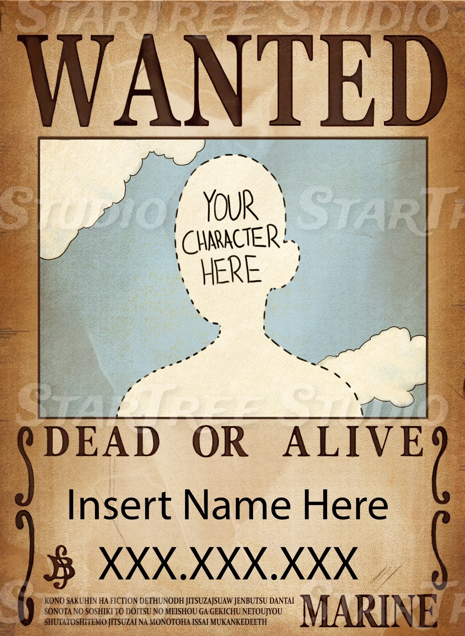 One Piece Wanted Poster Template