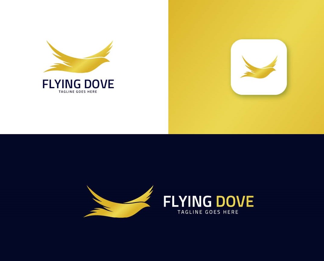 Dovenhemel Logo Premium Vector | Minimalist Lines Art Dove Logo Design