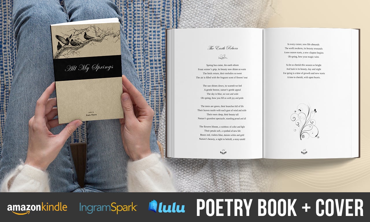 Poetry Book Design Serious, Modern Book Cover Design For Cup Of Té By