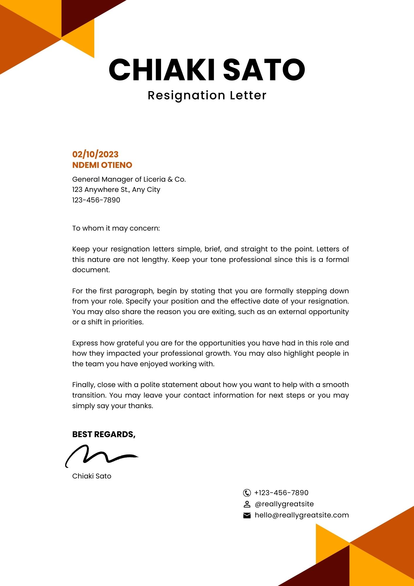 Effective Date On Resignation Letter - Infoupdate.org