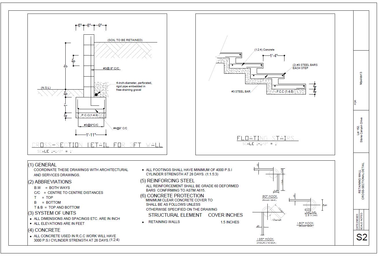 Dsa Cmu Retaining Wall Details Do Structural Design Of Keystone, Cmu,