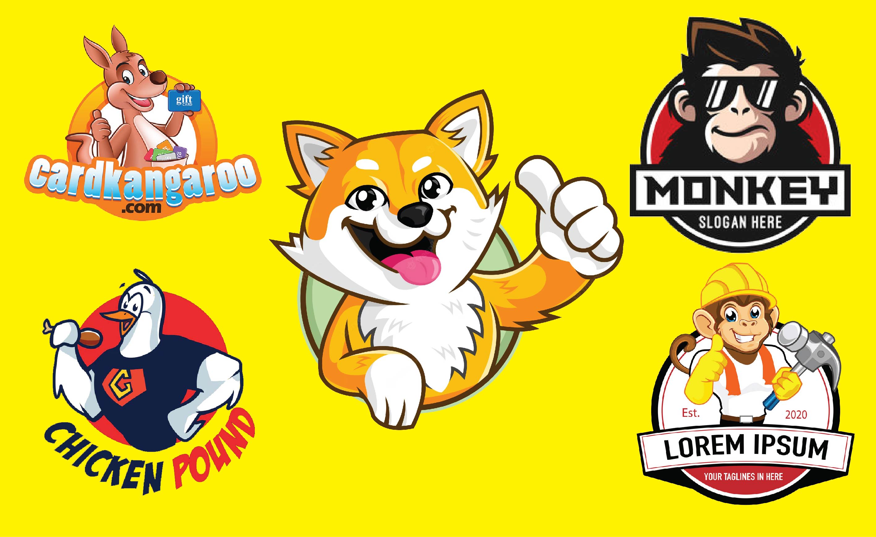 Tokoh Cartoon Logo Gekleurde Chihuahuasculptuur 250 X 140 X 140 Mm