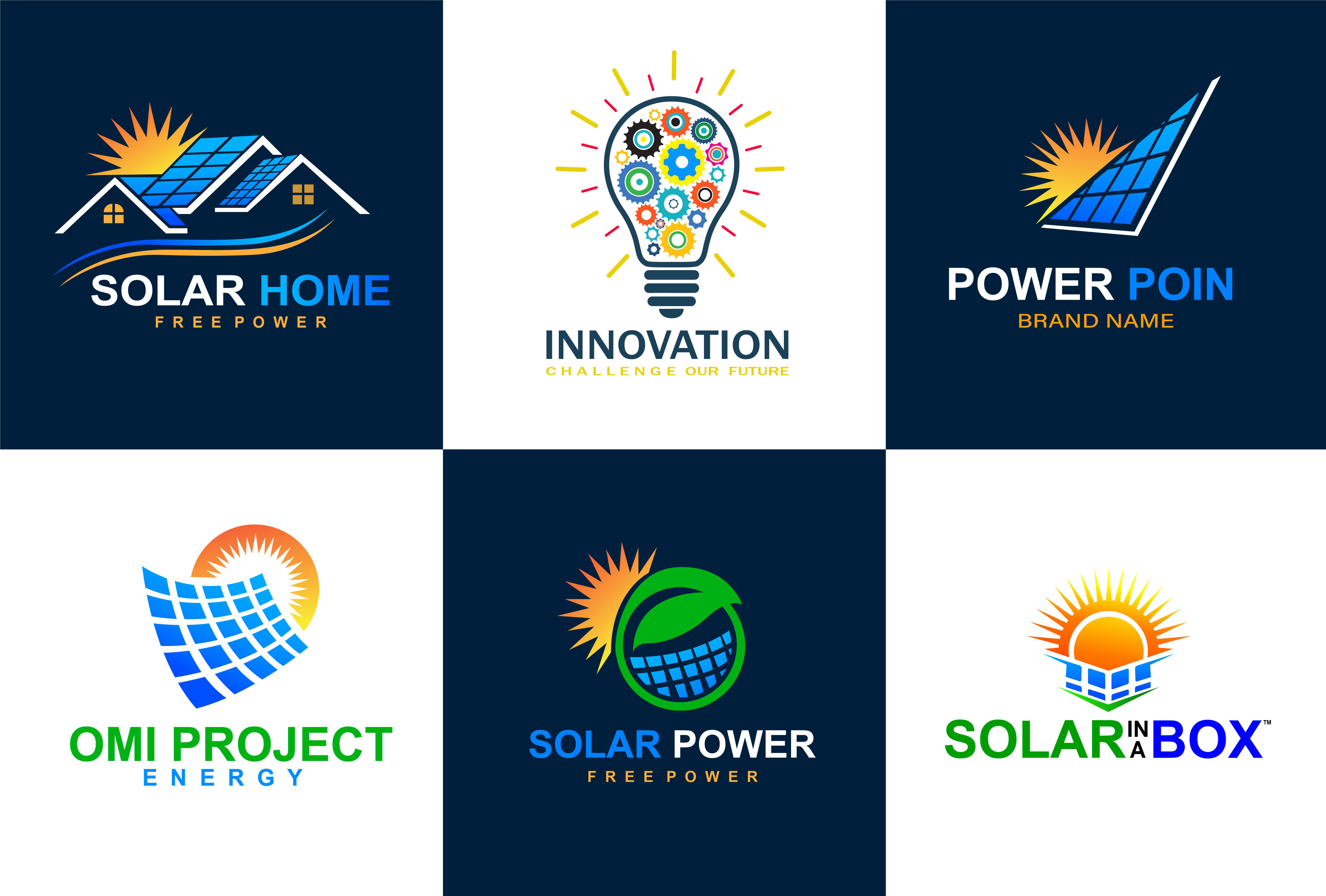 Paneles Solares Logo Solar Panel Logo Royalty Free Vector Image