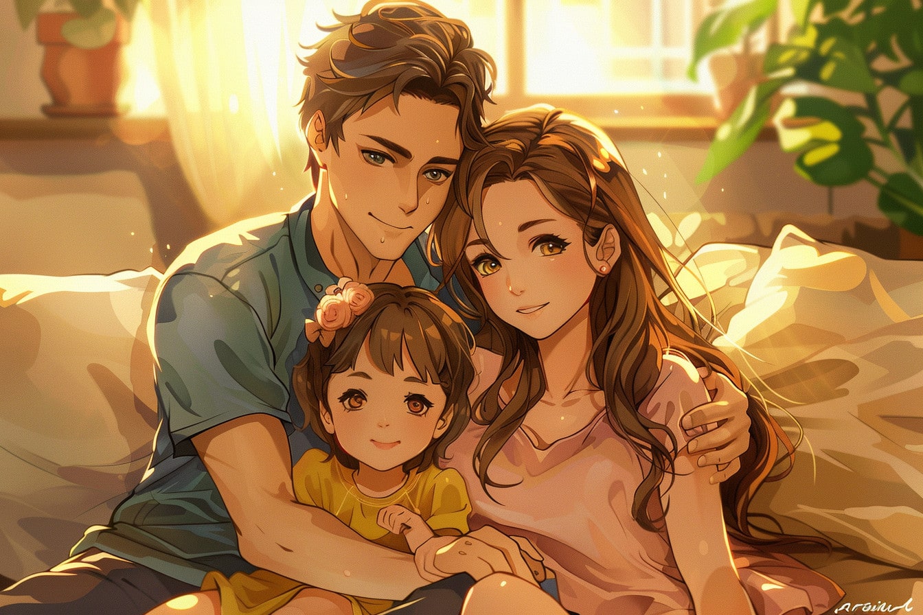 Cute Anime Family