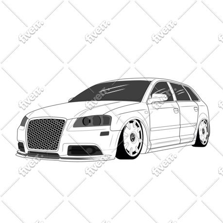 Draw neat and clean vehicle line art illustration by Sarimin