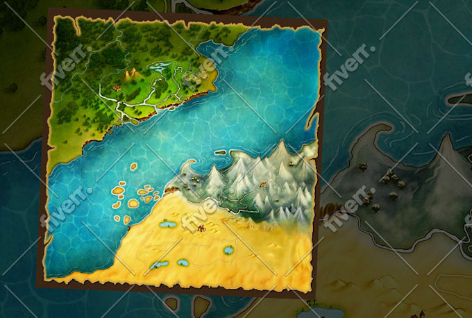 Custom fantasy world map D&D DnD and City maps