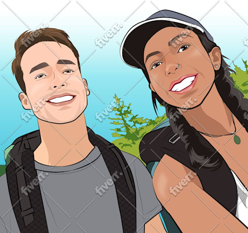 Draw a cute cartoon from your photo by Rissarare