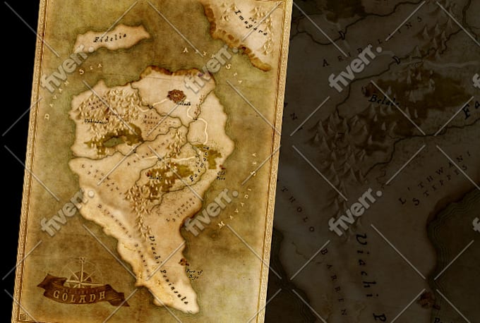 Custom fantasy world map D&D DnD and City maps