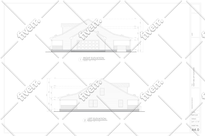 Make architectural drawings in autocad by Sanverma96