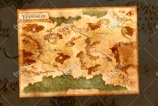 Custom fantasy world map D&D DnD and City maps