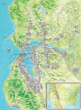 Draw a panoramic map of real world or custom fantasy map by Damijan