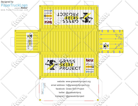 Make a papercraft shipping container with your logo on it by Papertrucklogo
