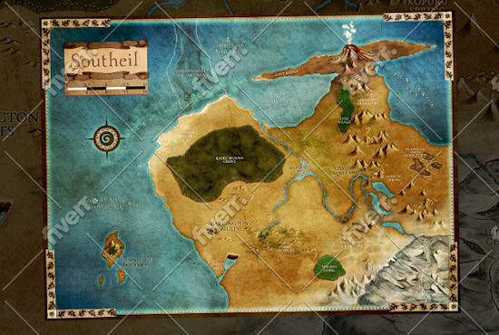 Custom fantasy world map D&D DnD and City maps