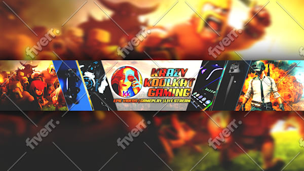 Create awesome gaming youtube banner or channel art by Techyvishal15
