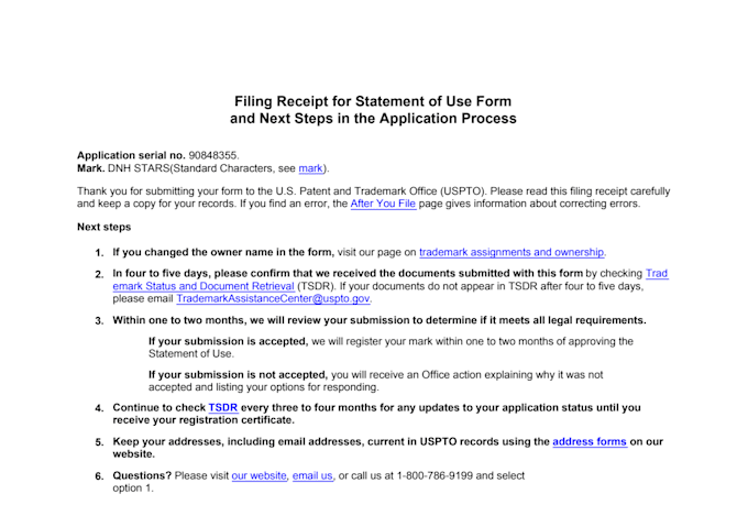 Prepare a trademark statement of use for your trademark by ...