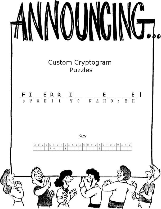 Create a custom cryptogram puzzle by Crazycarla | Fiverr