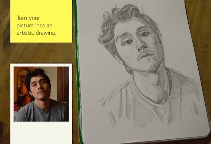 Do a pencil drawing of your photo by Erikpatricio | Fiverr