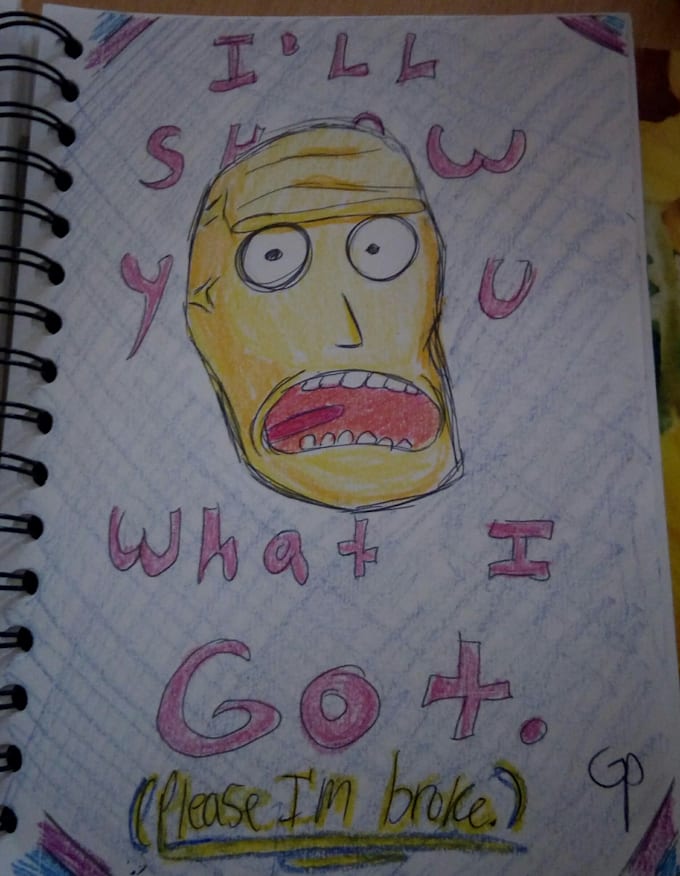 Create rick and morty style drawings by Crabgab | Fiverr