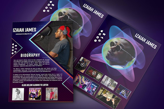 Design media kit, press kit, one sheet, epk for brand, artist ...