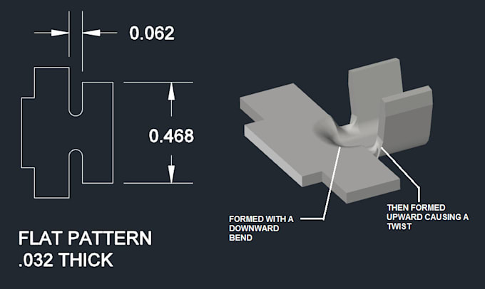 Design only sheet metal 2d and 3d drawings by Maxmihir42 | Fiverr