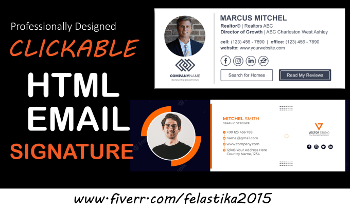 Design professional clickable html email signature by Felastika2015 ... Design professional clickable html email signature by Felastika2015 ...