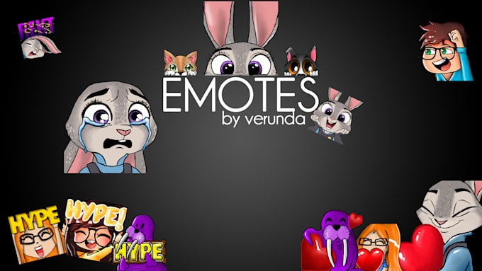 Create twitch emoticons for your channel by Verunda | Fiverr