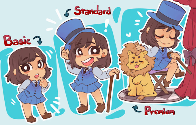 Dibujarte un lindo personaje en estilo chibi