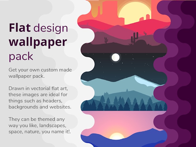 Design an awesome custom vector wallpaper pack by Nopestack | Fiverr