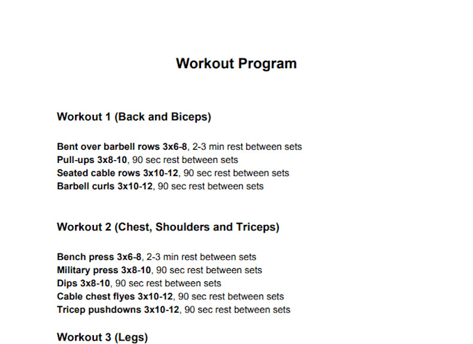 Create a specialized workout program by Besttrainer88 | Fiverr