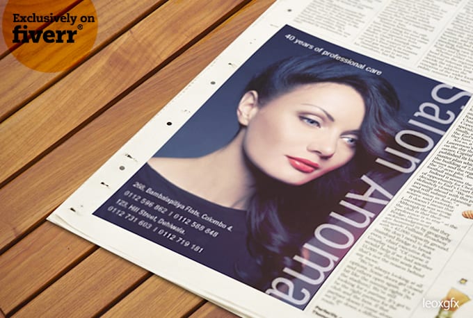 Design a professional newspaper or magazine ad by Leoxgfx | Fiverr