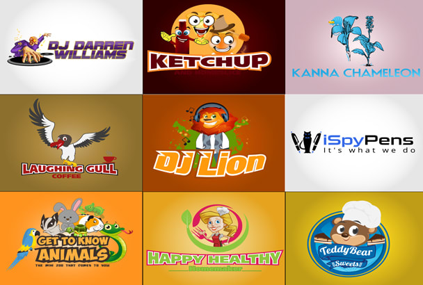 Draw a unique cartoon character logo by Pyramidstudios | Fiverr