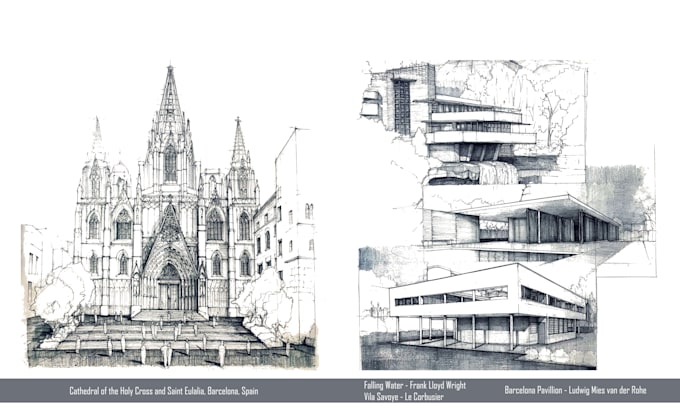 Draw realistic architectural context by Davidorbocea | Fiverr