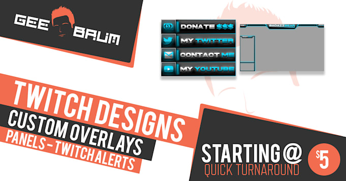 Design twitch graphics for you by Geebrum | Fiverr