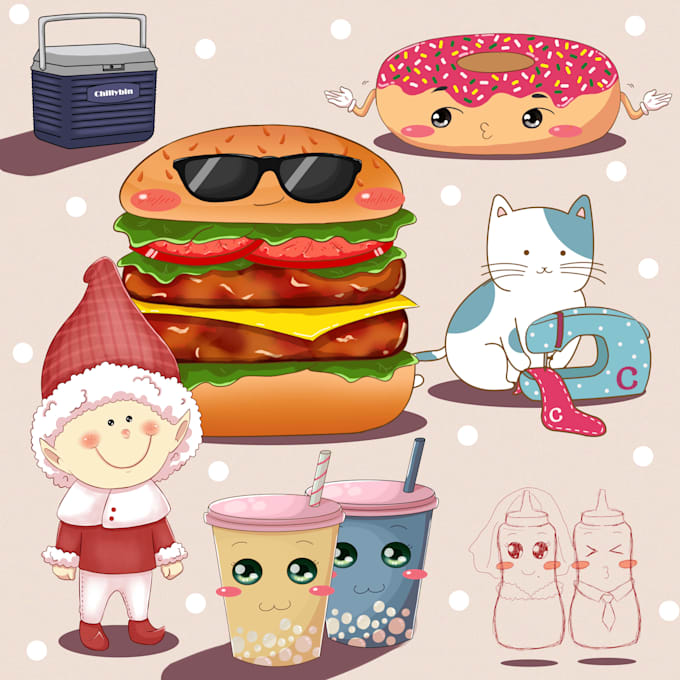 Draw any custom cartoon you need by Littlelillis | Fiverr