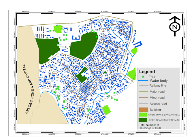 Draw a vector map for you using a arcmap gis esri software by Hellen ...