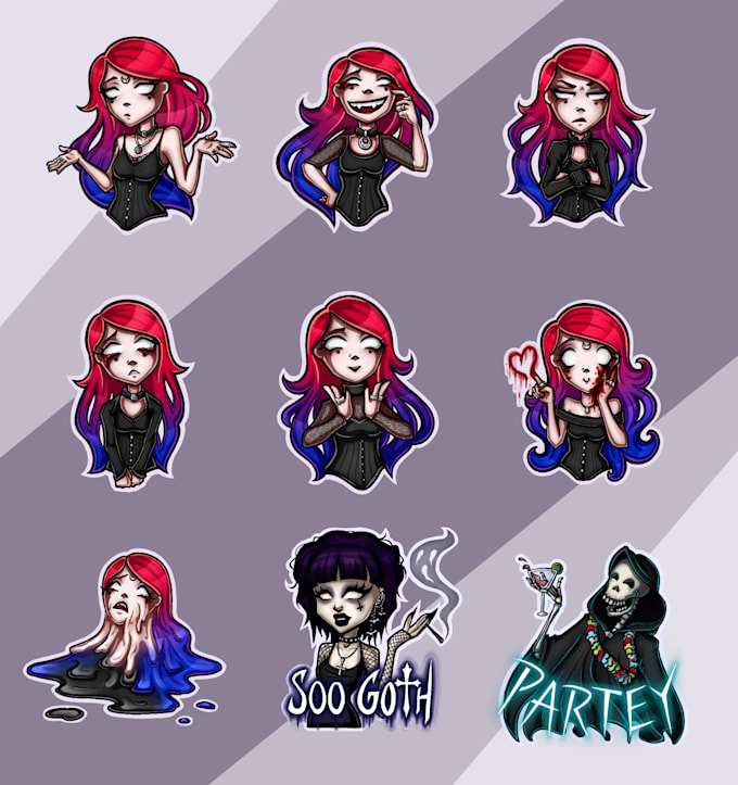 Design custom stickers for telegram by Lady_valana | Fiverr