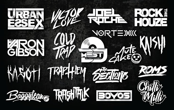 Design music band rap typography dj logo initial text and urban ...