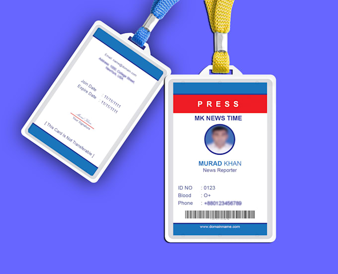 Design student press and professional id card by Muradkhan321 | Fiverr
