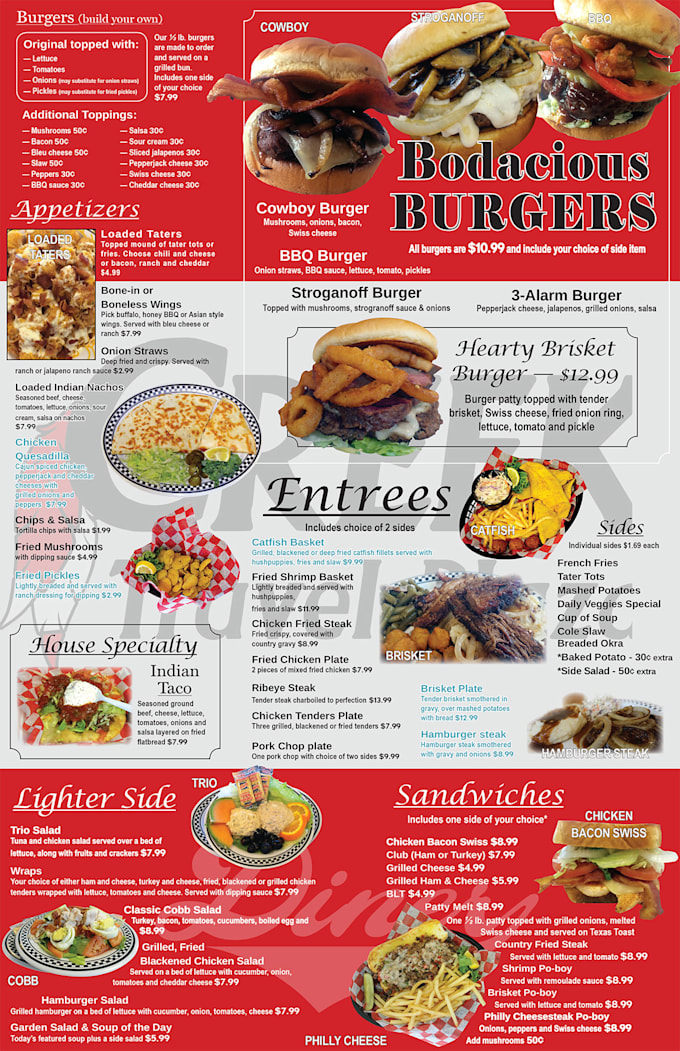 Offer custom made restaurant style menus by Jenitaregister | Fiverr