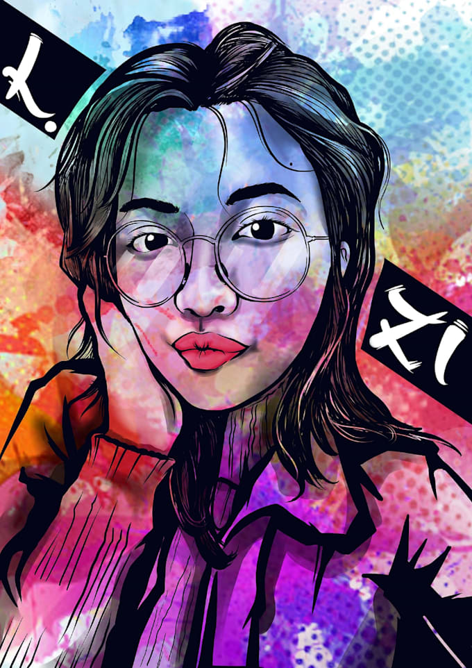 Make you beautiful stylized splash and colorful cartoon art by ...