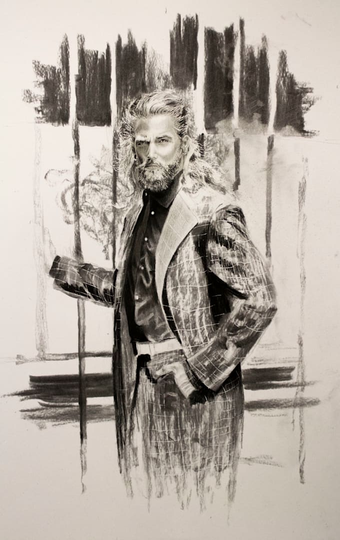 Make you a hand drawn portrait by Miperez | Fiverr