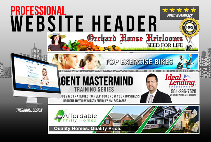 Design professional website header free psd by Therinhill | Fiverr