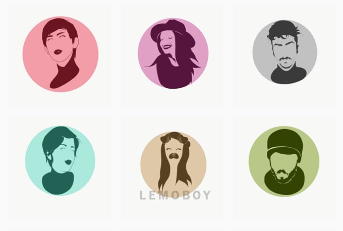 Design minimal flat faceless portraits by Lemoboy | Fiverr