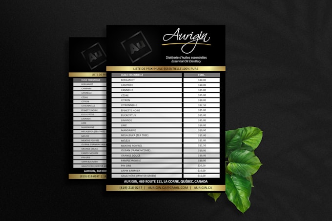 Do modern price list and menu design for you by Faizanfaizy | Fiverr