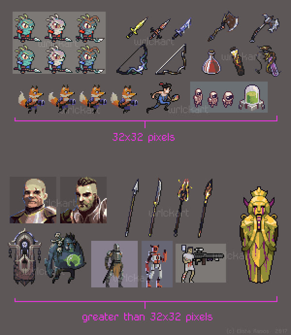 Make professional pixel art sprites by Wrlckart | Fiverr