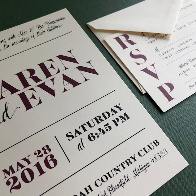 Create a custom wedding invitation design by Alainabuzas | Fiverr