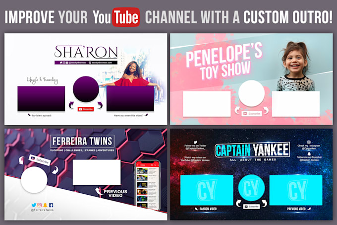 Design a professional youtube outro by Hightlink | Fiverr
