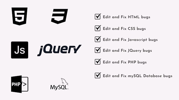 Fix And Edit Htmlcssjavascriptjqueryphp And Mysql Bugs By