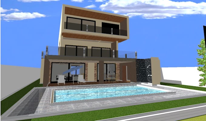 House plans plus 3 dimensional views of each room by Georgebmh | Fiverr